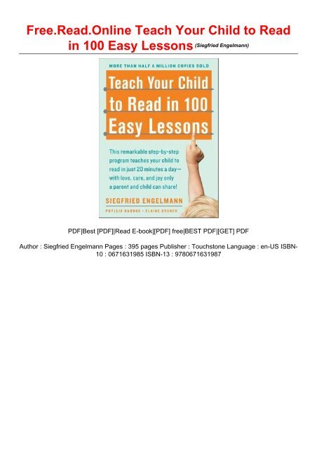 Free.Read.Online Teach Your Child to Read in 100 Easy Lessons