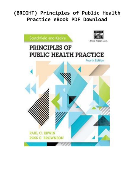 (BRIGHT) Principles of Public Health Practice eBook PDF Download