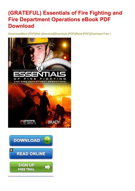 (GRATEFUL) Essentials of Fire Fighting and Fire Department Operations ...