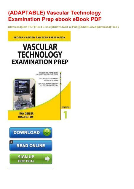 (ADAPTABLE) Vascular Technology Examination Prep ebook eBook PDF
