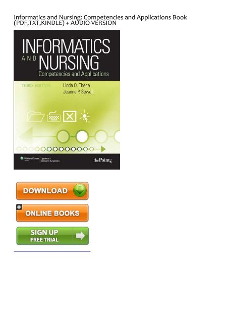 Download [PDF] Informatics and Nursing: Competencies and Applications by Linda Q. Thede READ ONLINE