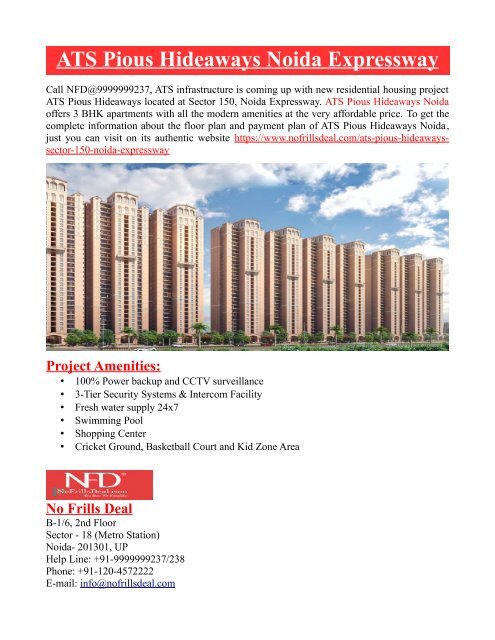 ATS Pious Hideaways Noida Expressway