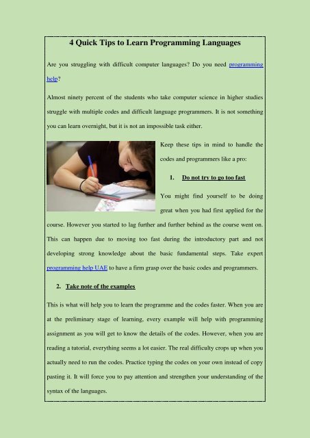 4 Quick Tips to Learn Programming Languages (1)