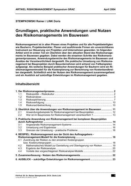 Grundlagen, praktische Anwendungen und Nutzen ... - Stempkowski
