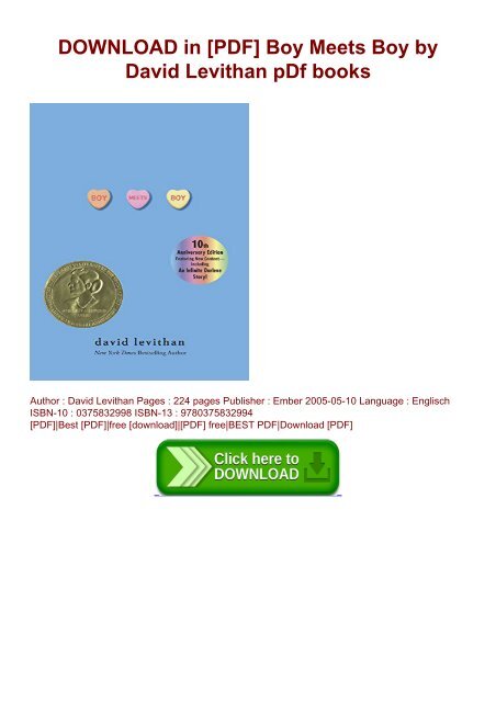 DOWNLOAD in [PDF] Boy Meets Boy by David Levithan pDf books
