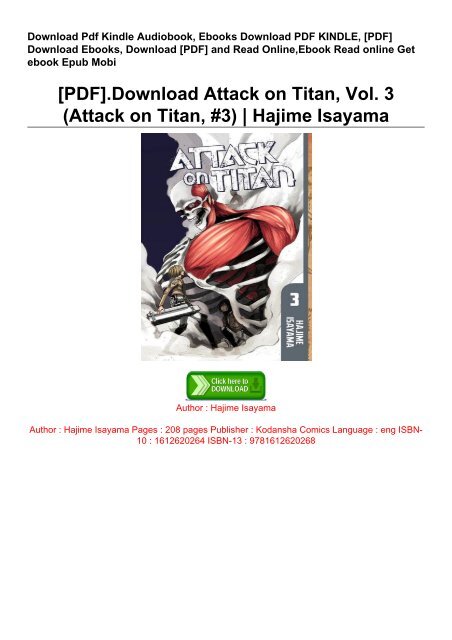 [PDF].Download Attack on Titan, Vol. 3 (Attack on Titan, #3) | Hajime ...