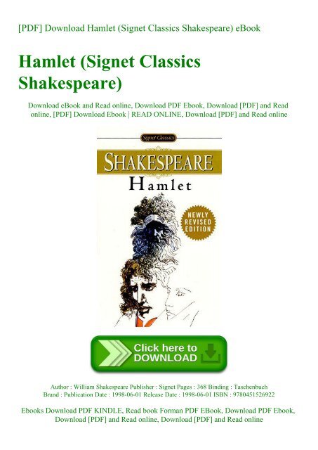 [PDF] Download Hamlet (Signet Classics Shakespeare) eBook