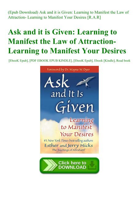 (Epub Download) Ask and it is Given Learning to Manifest the Law of ...