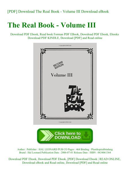 [PDF] Download The Real Book - Volume III Download eBook