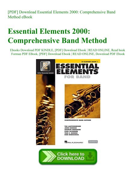 [PDF] Download Essential Elements 2000 Comprehensive Band Method eBook