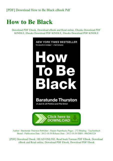 [PDF] Download How to Be Black eBook Pdf