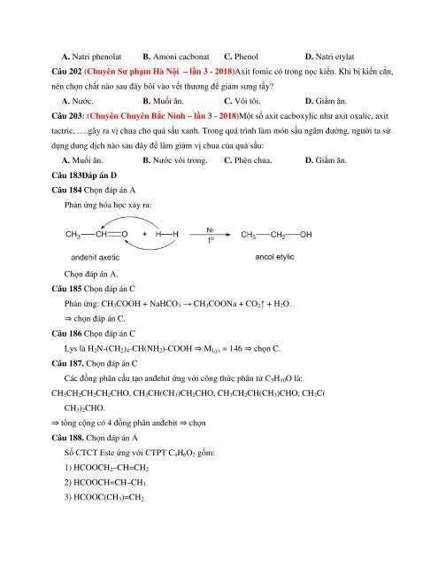A. Natri phenolat B. Amon
