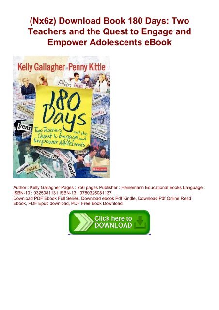 (Nx6z) Download Book 180 Days: Two Teachers and the Quest to Engage and