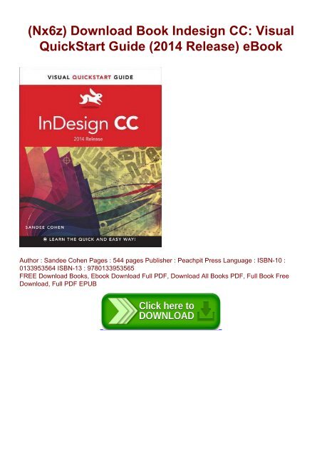 (Nx6z) Download Book Indesign CC: Visual QuickStart Guide (2014 Release) eBook