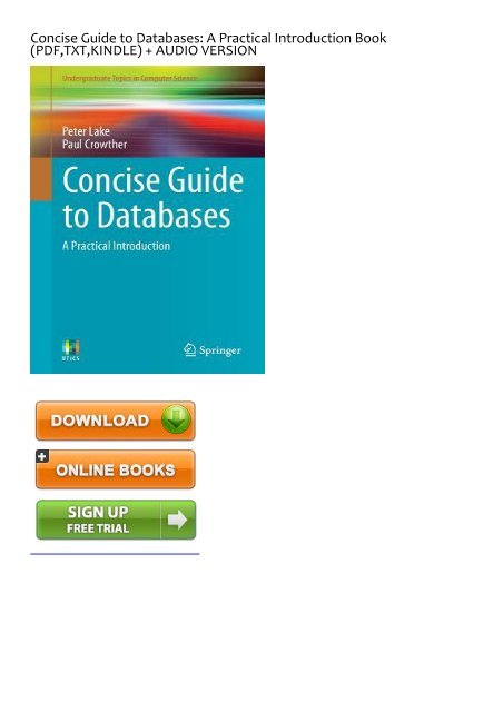 (ADEQUATE) [PDF] Download Concise Guide to Databases: A Practical Introduction eBook