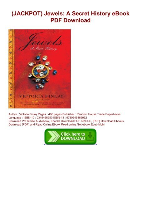 (JACKPOT) Jewels: A Secret History eBook PDF Download