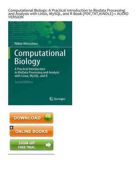 (ADEQUATE) [PDF] Download Computational Biology: A Practical Introduction to Biodata Processing ...