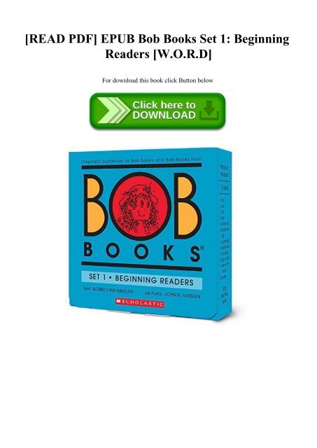 [READ PDF] EPUB Bob Books Set 1 Beginning Readers [W.O.R.D]