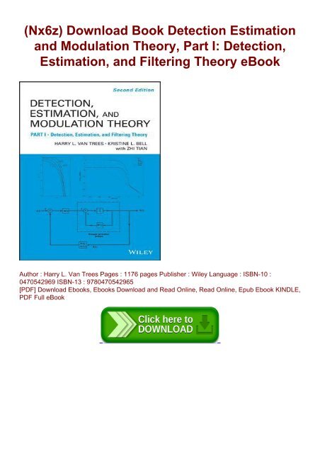 Nx6z Download Book Detection Estimation And Modulation Theory Part I Detection Estimation