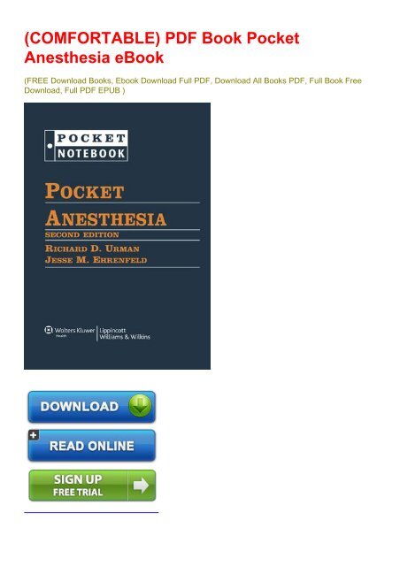 (COMFORTABLE) PDF Book Pocket Anesthesia eBook