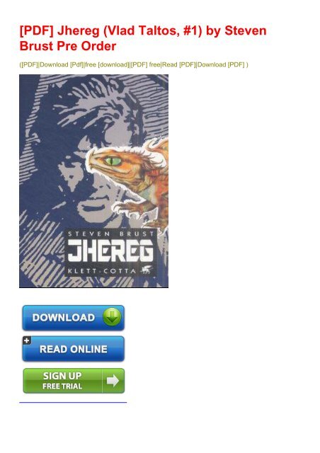 [PDF] Jhereg (Vlad Taltos, #1) by Steven Brust Pre Order