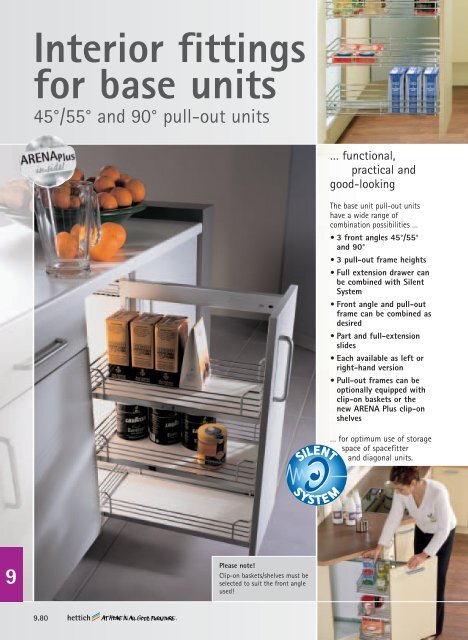 Interior fittings for base units - Hettich