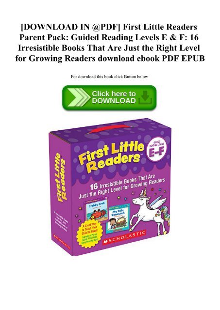 [DOWNLOAD IN @PDF] First Little Readers Parent Pack Guided Reading ...