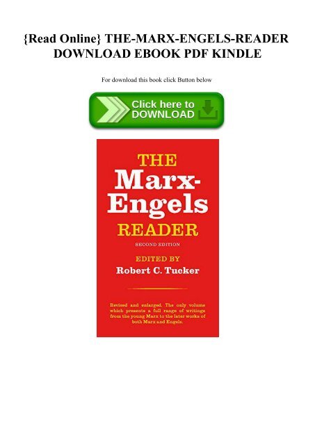 {Read Online} THE-MARX-ENGELS-READER DOWNLOAD EBOOK PDF KINDLE