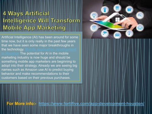 4 Ways Artificial Intelligence Will Transform Mobile App
