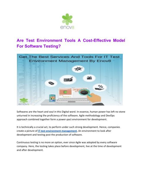 Are Test Environment Tools A Cost-Effective Model For Software Testing_