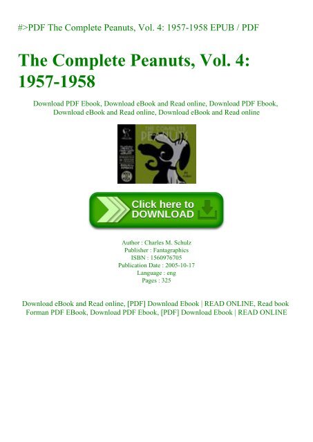 #PDF The Complete Peanuts Vol. 4 1957-1958 EPUB PDF