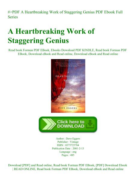 #PDF A Heartbreaking Work of Staggering Genius PDF Ebook Full Series
