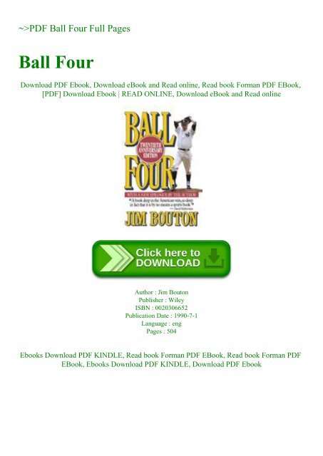 ~PDF Ball Four Full Pages