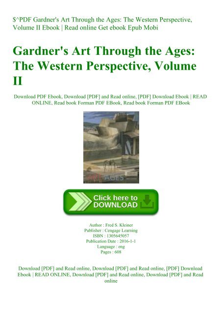 $^PDF Gardner's Art Through the Ages The Western Perspective Volume II Ebook Read online Get ...