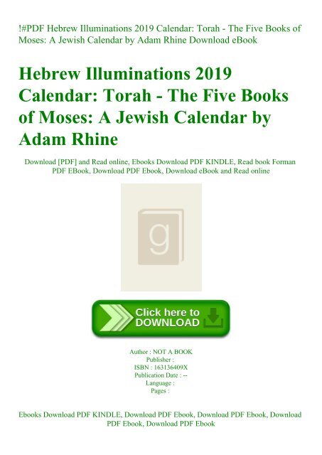 !#PDF Hebrew Illuminations 2019 Calendar Torah - The Five Books of ...