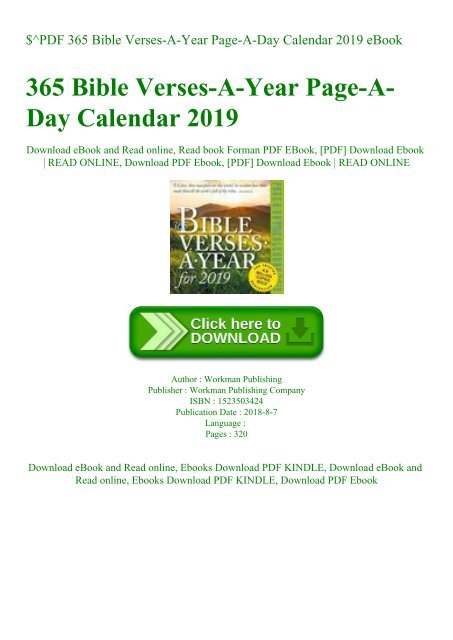 $^PDF 365 Bible Verses-A-Year Page-A-Day Calendar 2019 eBook