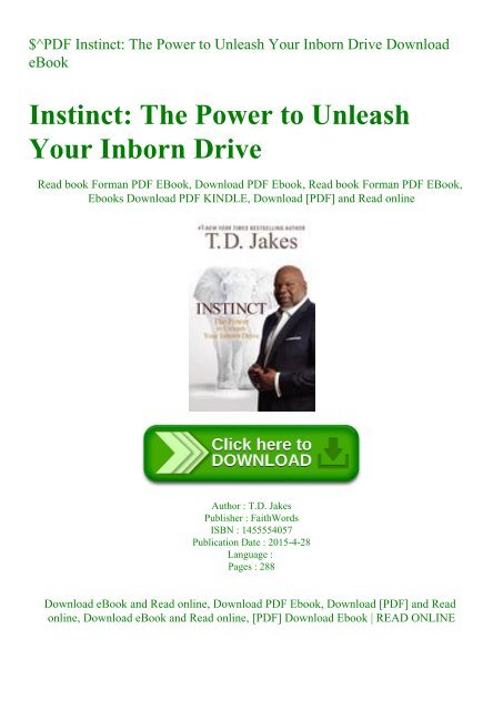 $^PDF Instinct The Power to Unleash Your Inborn Drive Download eBook