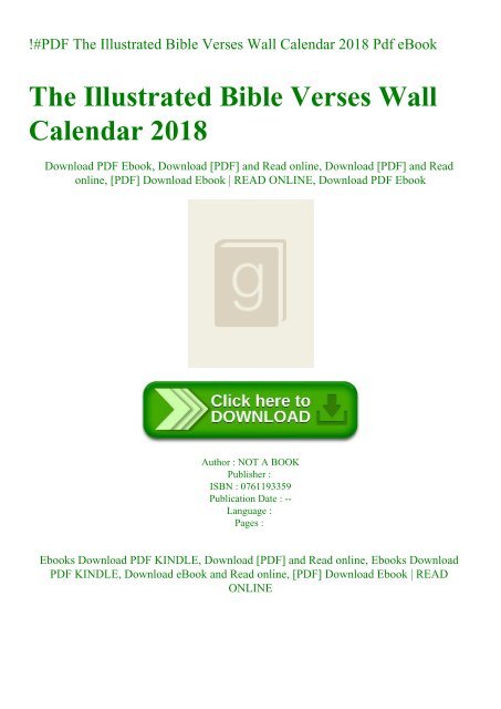 !#PDF The Illustrated Bible Verses Wall Calendar 2018 Pdf eBook