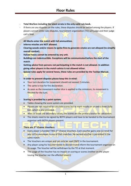 8 Floor Rules EBTC 2019