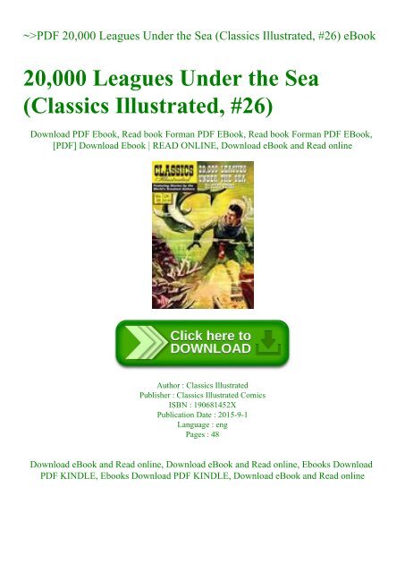 ~PDF 20 000 Leagues Under the Sea (Classics Illustrated #26) eBook