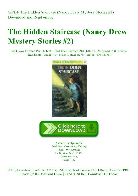 !#PDF The Hidden Staircase (Nancy Drew Mystery Stories #2) Download and ...