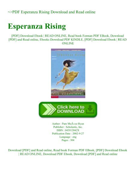 ~PDF Esperanza Rising Download and Read online