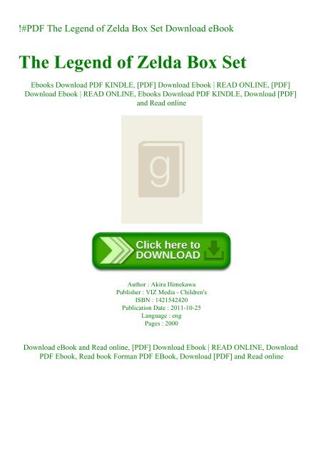!#PDF The Legend of Zelda Box Set Download eBook