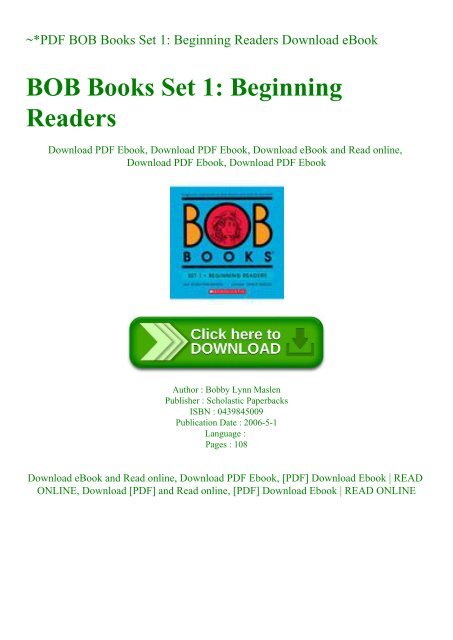 ~PDF BOB Books Set 1 Beginning Readers Download eBook