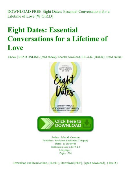 DOWNLOAD FREE Eight Dates Essential Conversations for a Lifetime of ...