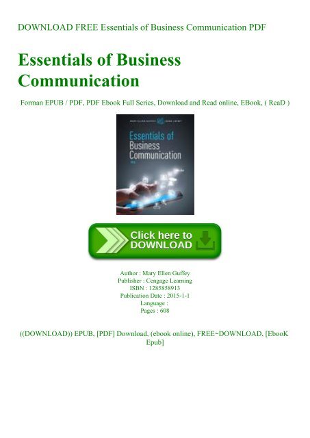 essentials of business communication pdf