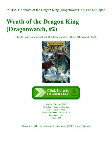 ^READ^ Wrath of the Dragon King (Dragonwatch #2) EBOOK #pdf