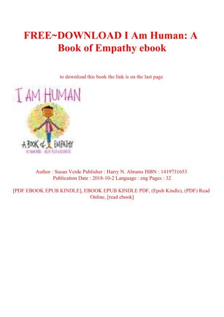 FREE~DOWNLOAD I Am Human A Book of Empathy ebook