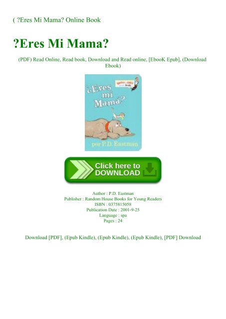 (B.O.O.K.$ Eres Mi Mama Online Book