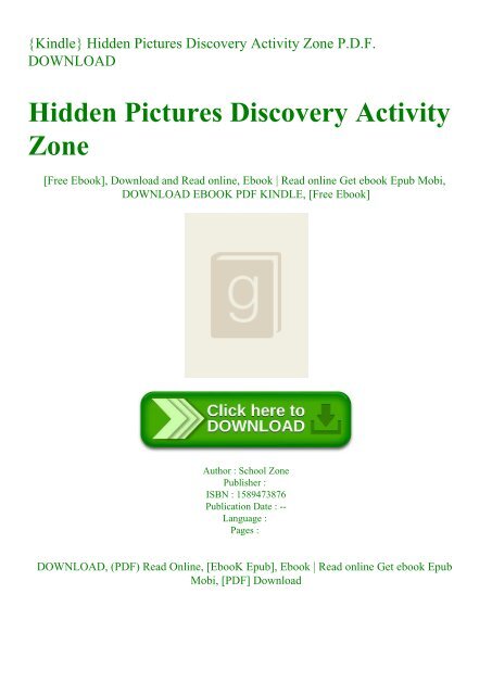 {Kindle} Hidden Pictures Discovery Activity Zone P.D.F. DOWNLOAD